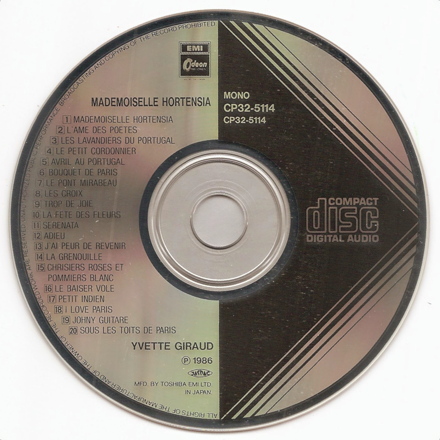 The First Pressing CD Collection: Yvette Giraud - Mademoiselle Hortensia