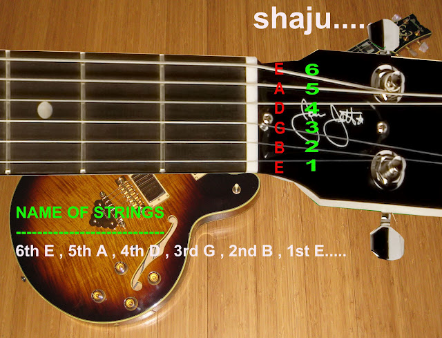 Shaju's Guitar Lessons: Name of the Open Strings