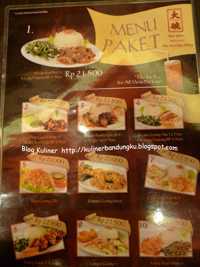 Ta Wan Restaurant Spesialis Bubur – Kuliner Bandung | Blog Kuliner