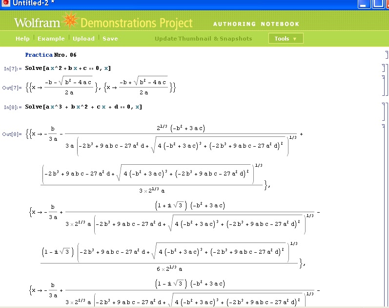 Trabajos de Informatica: Matemática con Wolfram Mathematica.