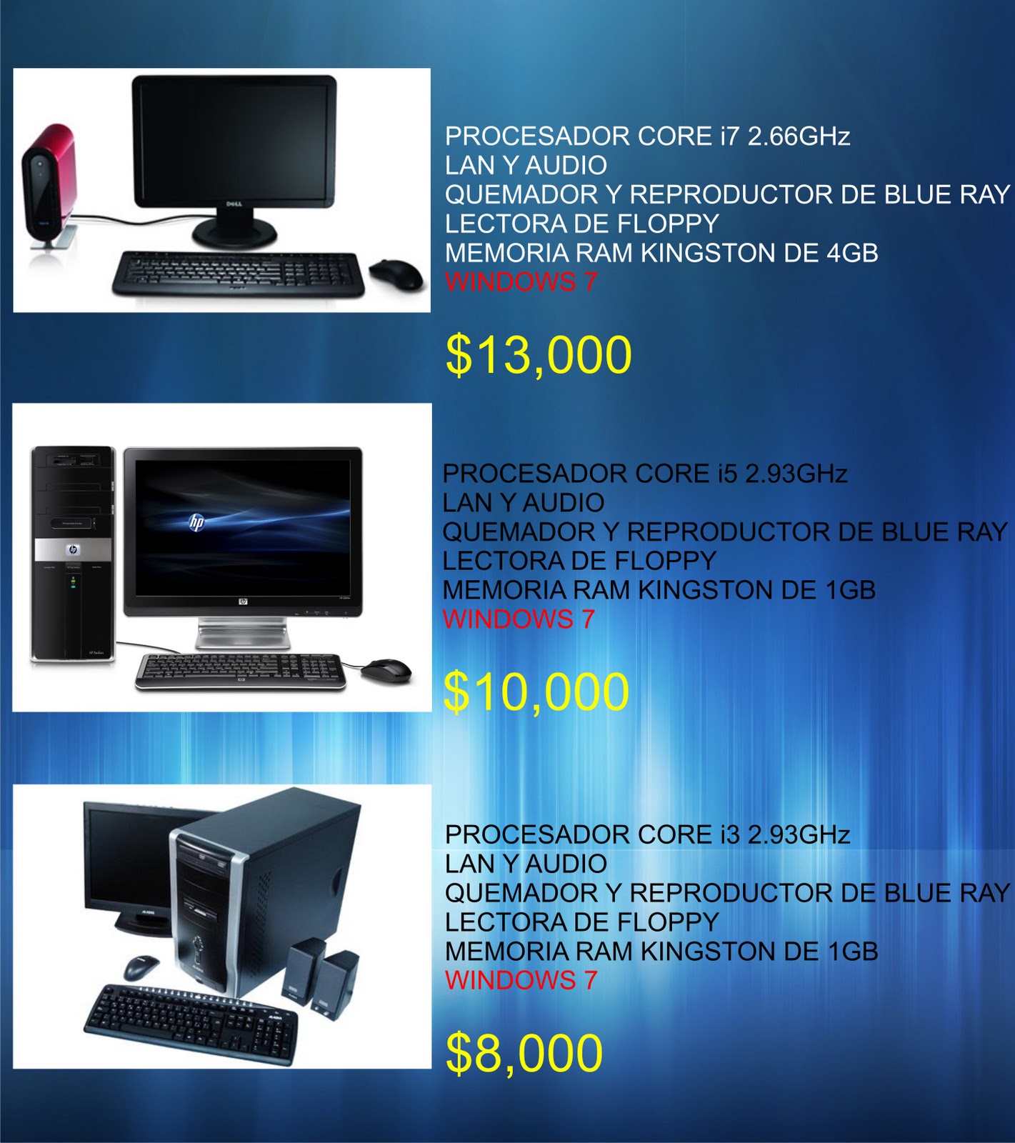 Informatica: Anuncio publicitario de equipos de computo con promocion