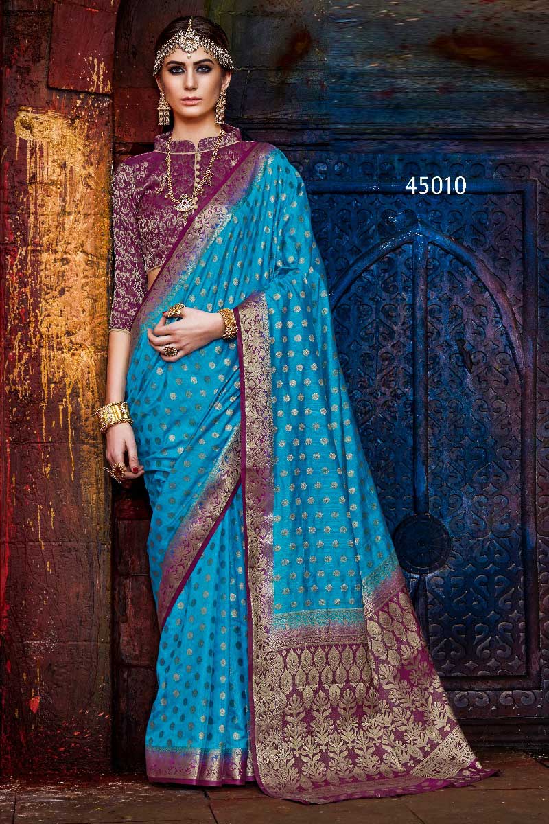 A Bundle Of Naylon Weaved Silk Event Wear Sarees - 4963