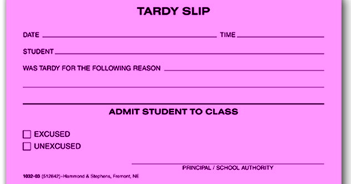 School Forms Late Pass Graduation Booklet Late Pass And Slips