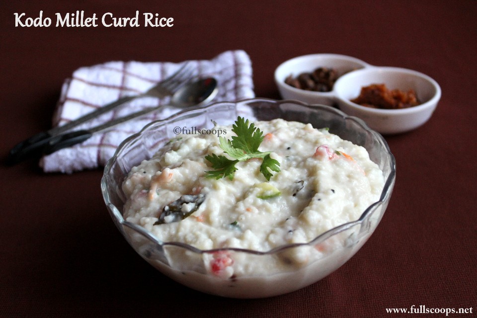 Varagu Arisi Thayir Sadam | Kodo Millet Curd Rice | Millet Recipes ...