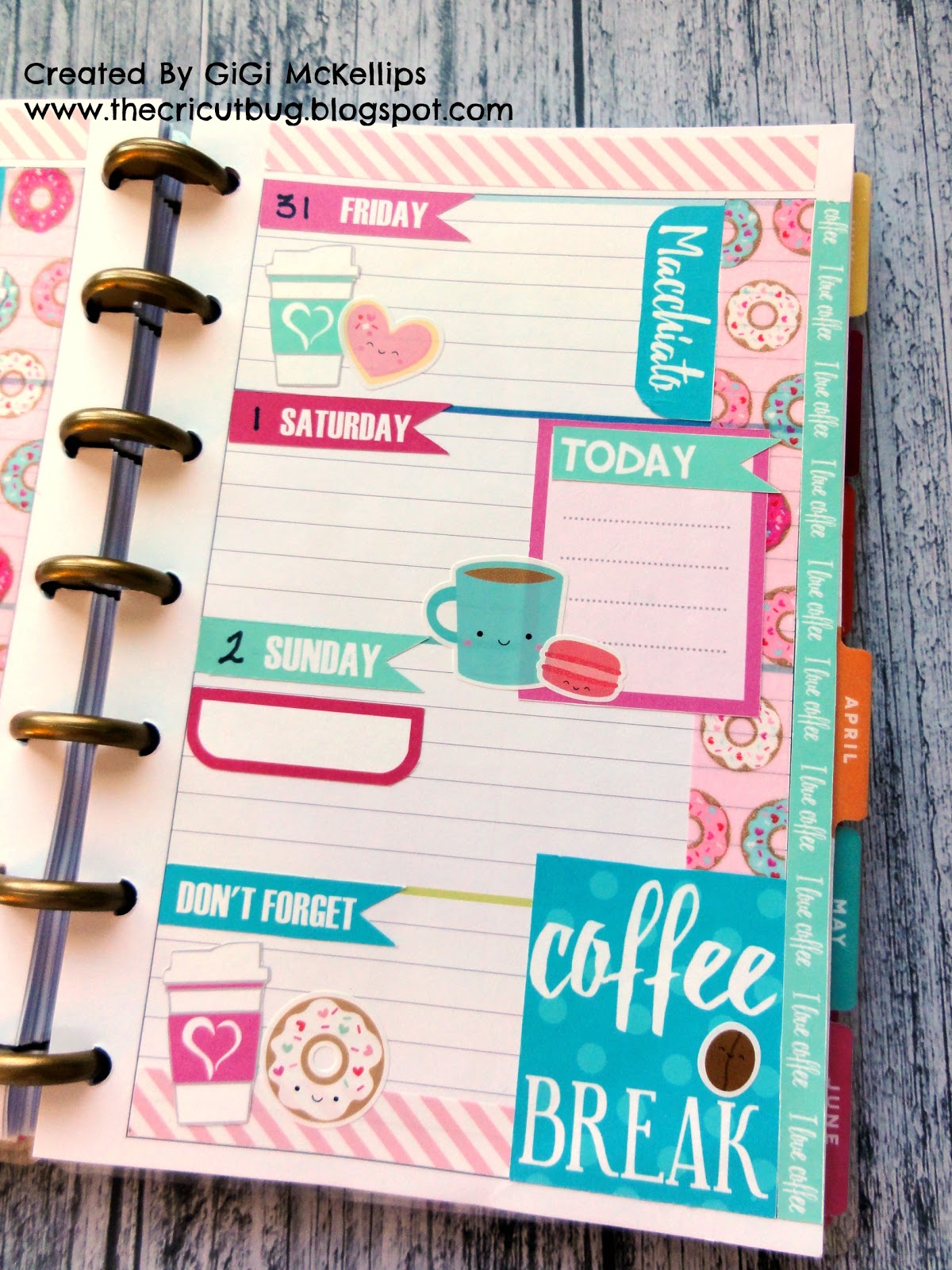 The Cricut Bug: Coffee Themed Mini Happy Planner Pages