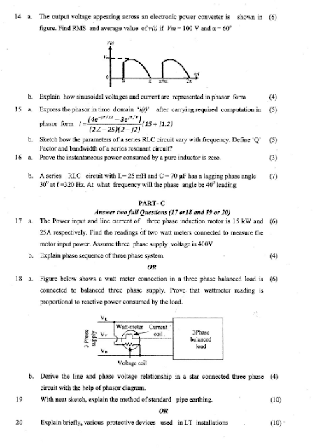KTU BE101-03 Introduction to Electrical Engineering 2016 Question Paper ...