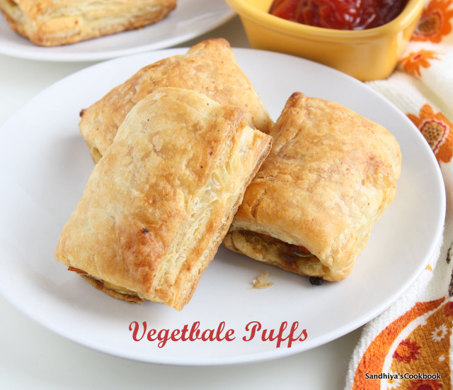 Sandhiya's Cookbook: Vegetable Puffs | Bakery Style Veg Puffs | Savory ...