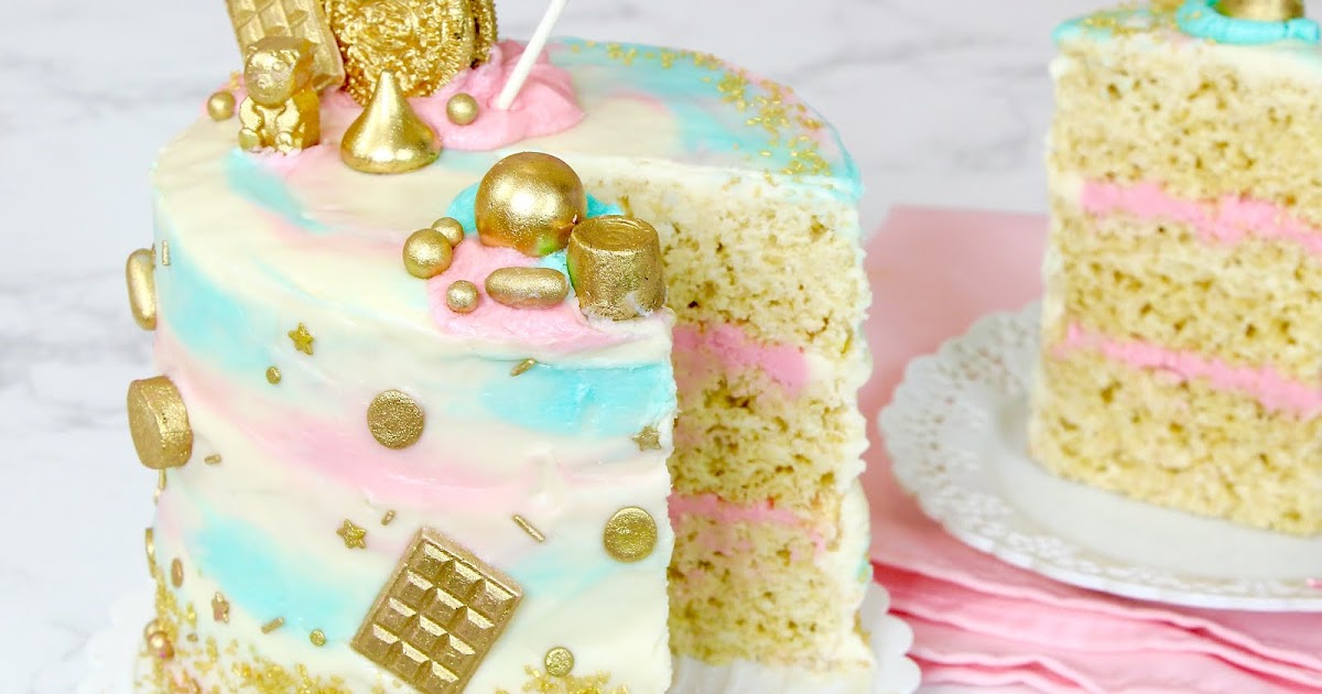 {VIDEO} No Bake Gender Reveal Cake - The Lindsay Ann