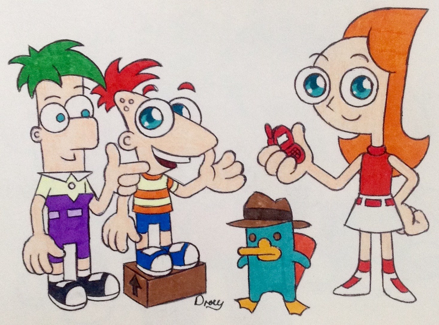 Droey's Draws: Redesign | Phineas, Ferb and Candace in Drawson Style