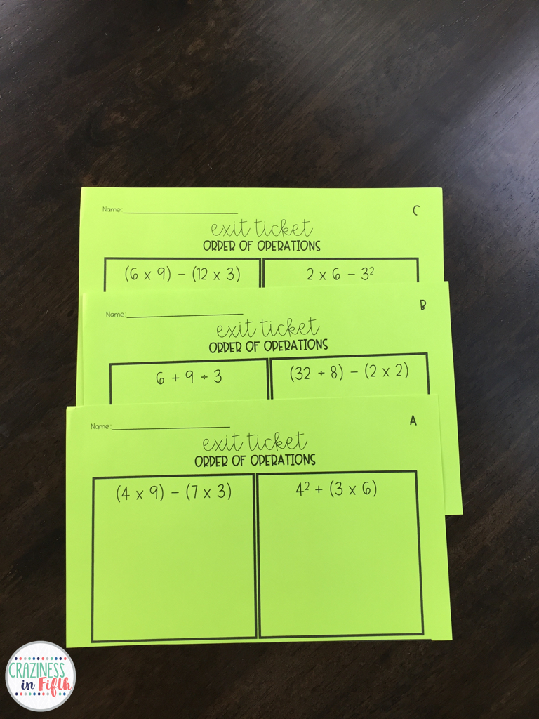 Craziness in Fifth: 5th Grade Math Units - Order of Operations