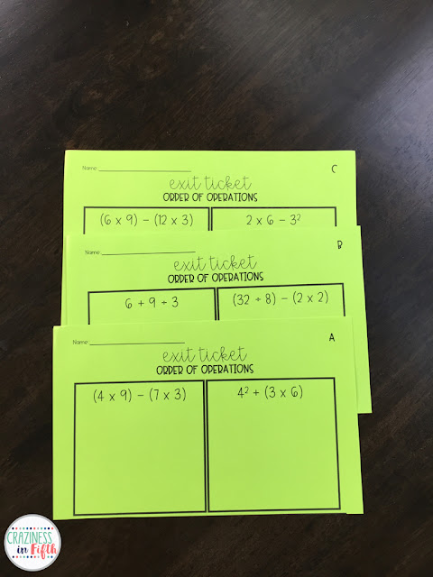 Craziness in Fifth: 5th Grade Math Units - Order of Operations