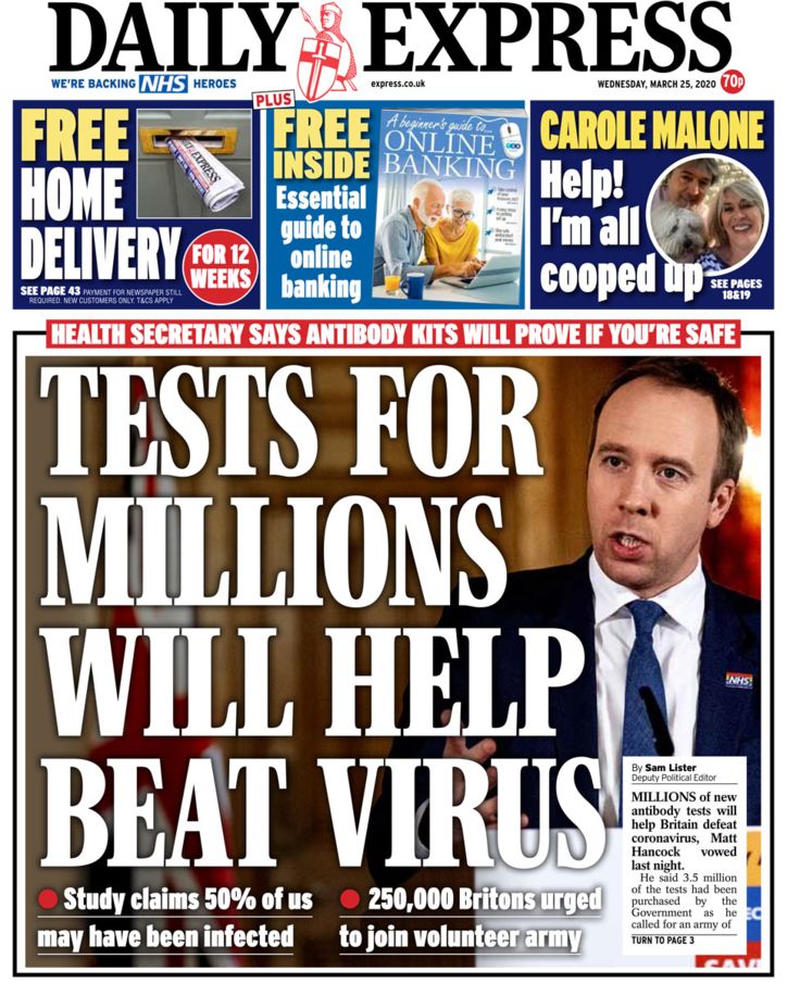 Newspaper Review 25th March 2020