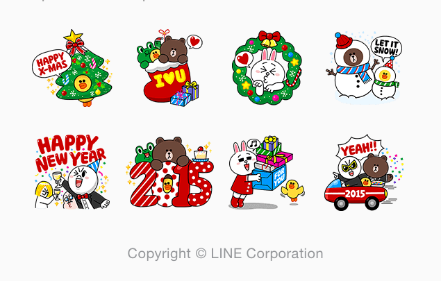 LINE Stickers Community: Free line sticker-LINE Characters: Holiday Special