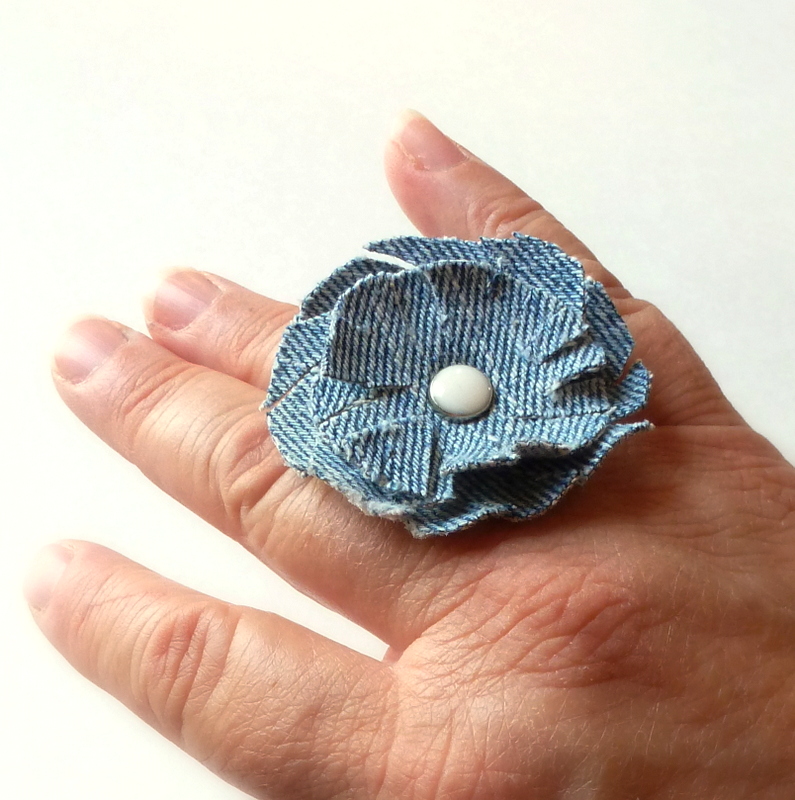Mich L. in L.A.: DIY Denim Cocktail Ring