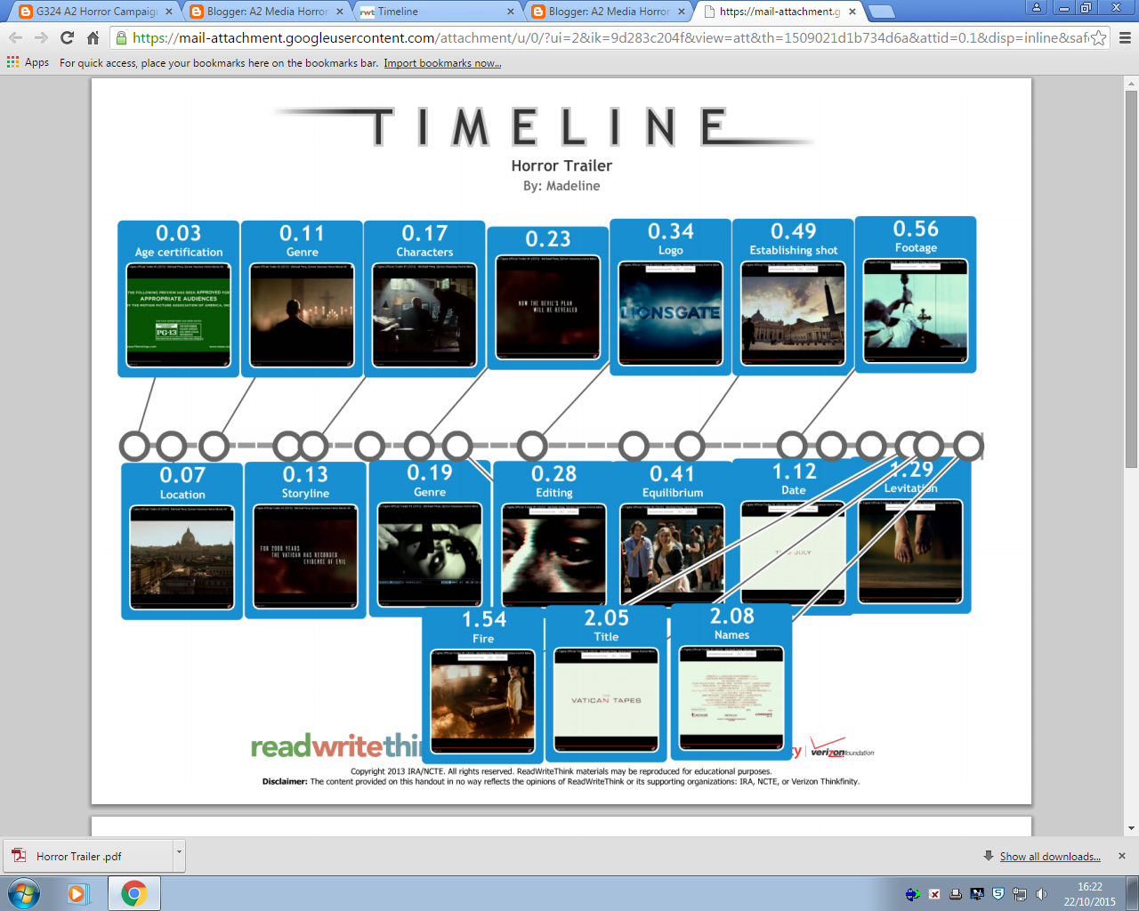 A2 Media Horror Campaign: Timeline of a horror trailer