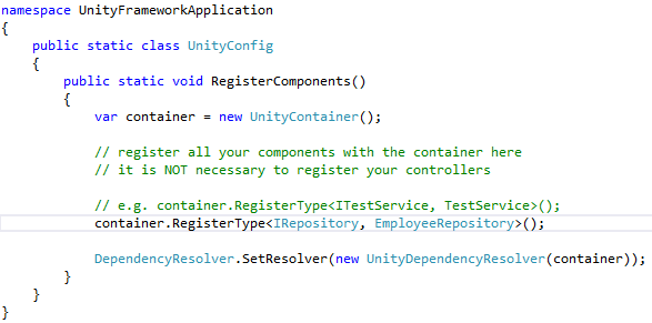 Roshan's Blog - Technical solutions: Setting up Unity Framework in an ...