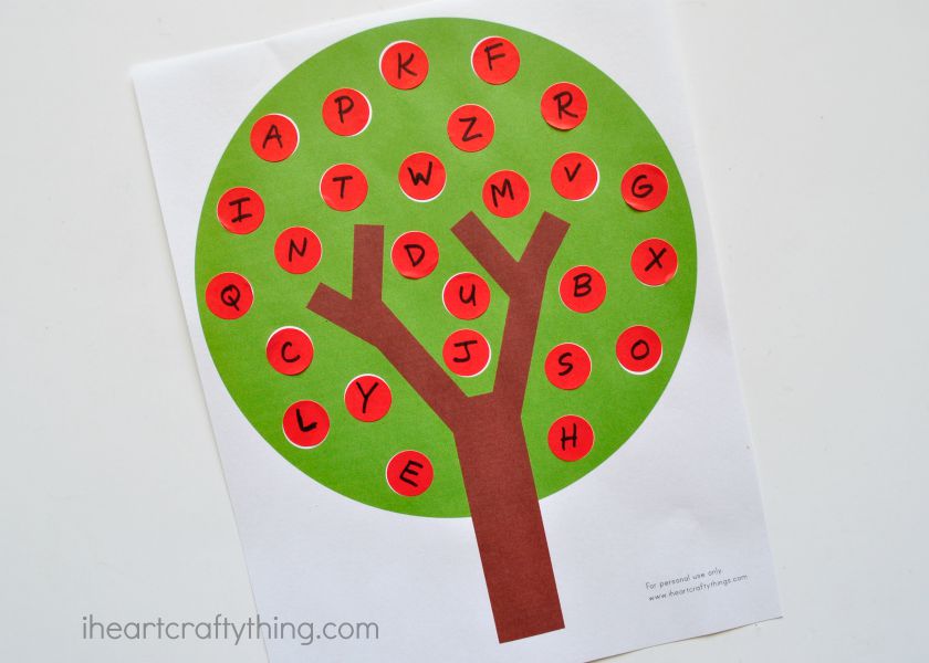 Fun Apple Tree ABC Match Preschool Printable - I Heart Crafty Things
