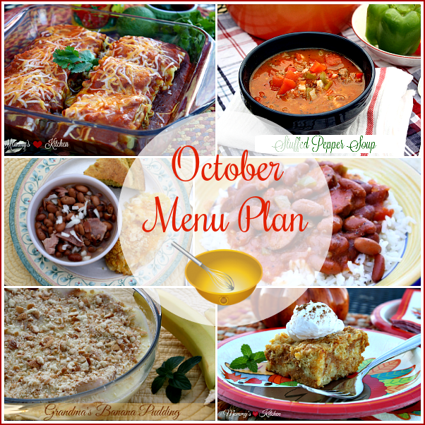 October Menu - Menu Plan Monthly — Mommy's Kitchen