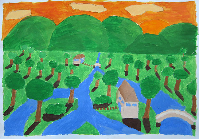 Mr. Bob's Middle & High School Art Room: Landscape painting Grade 8