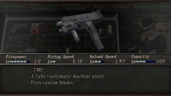 Weapon's on Resident Evil 4: Steyr TMP (Tactical Machine Pistol)