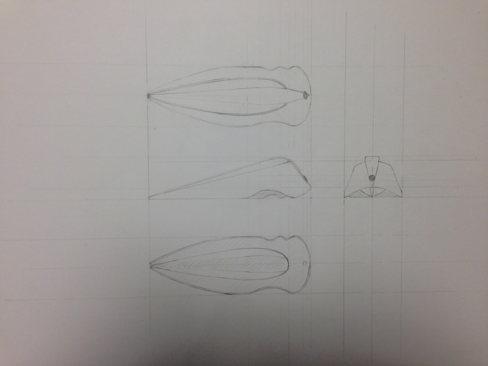 Space/Materiality [park_a]: Orthographic Drawing of Three Prongs