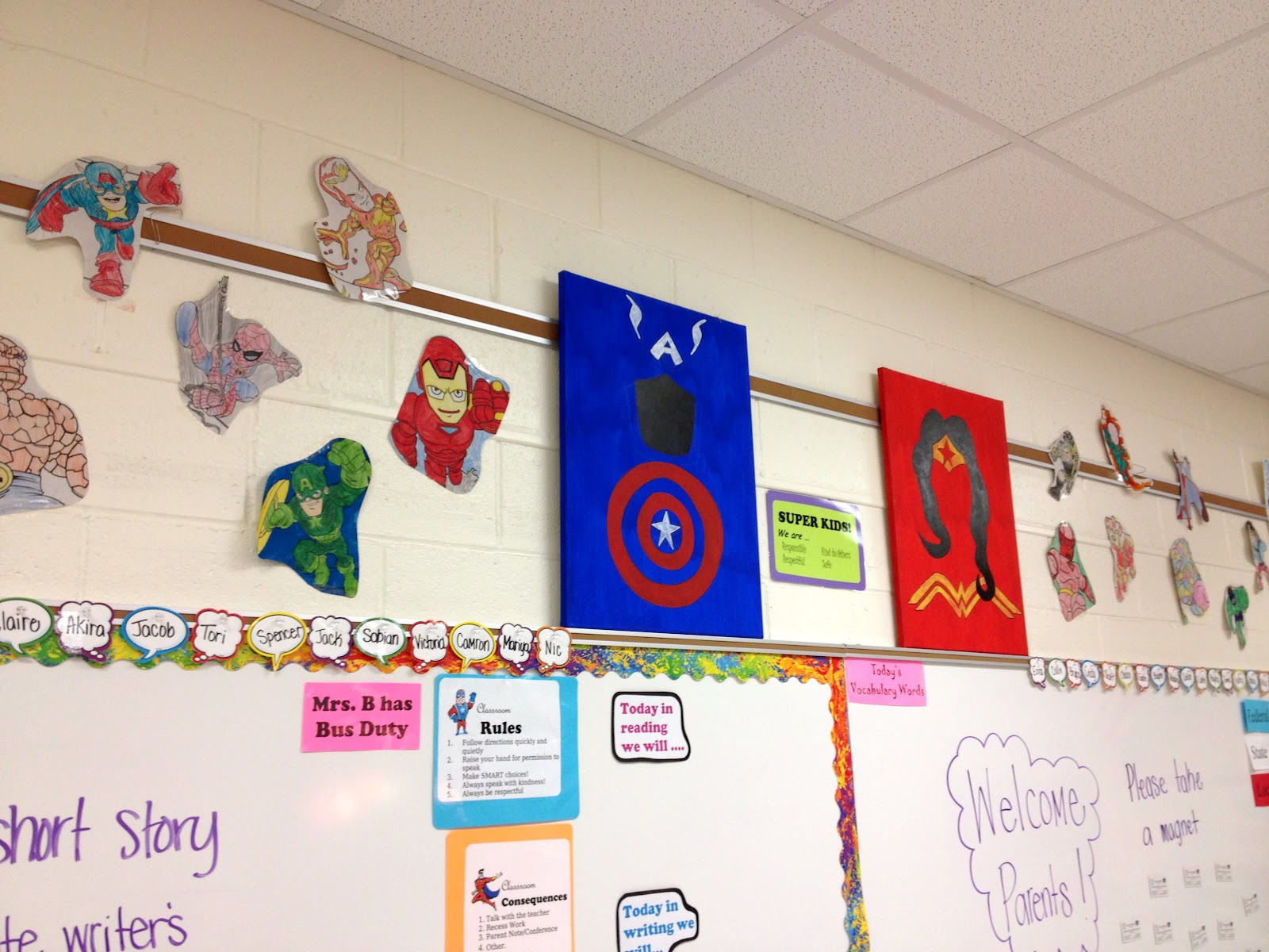 the ART of learning: Superheroes UNITE! A Classroom Tour