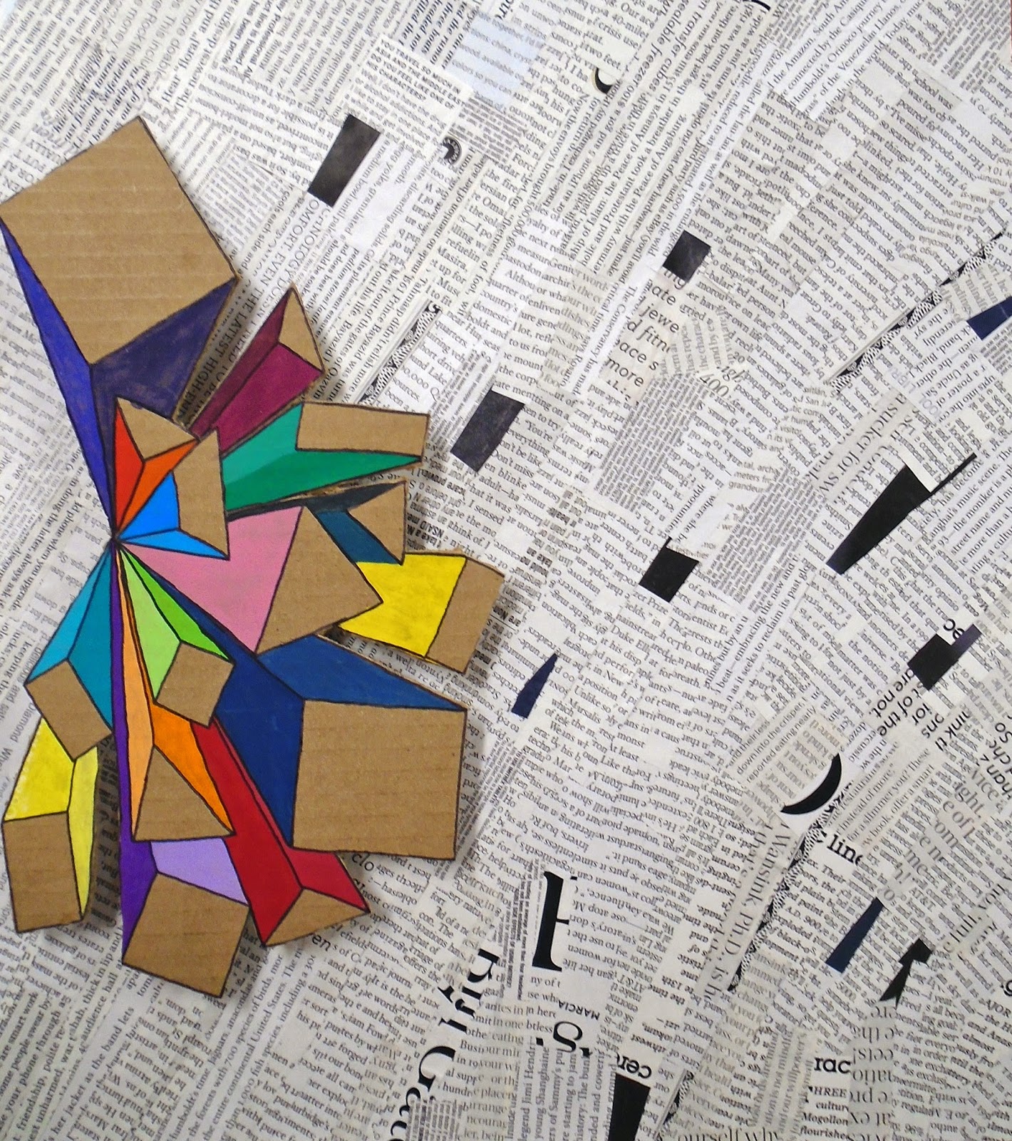 ARTimus Prime: 8th- Linear Perspective Mixed Media Collage