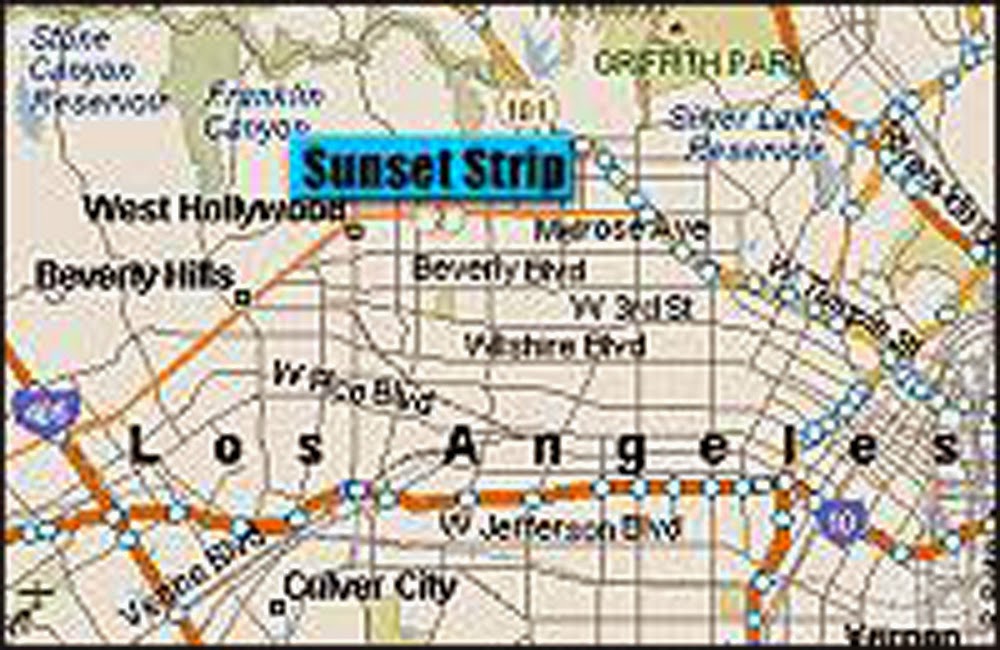 77 Sunset Strip Los Angeles California Map - Map
