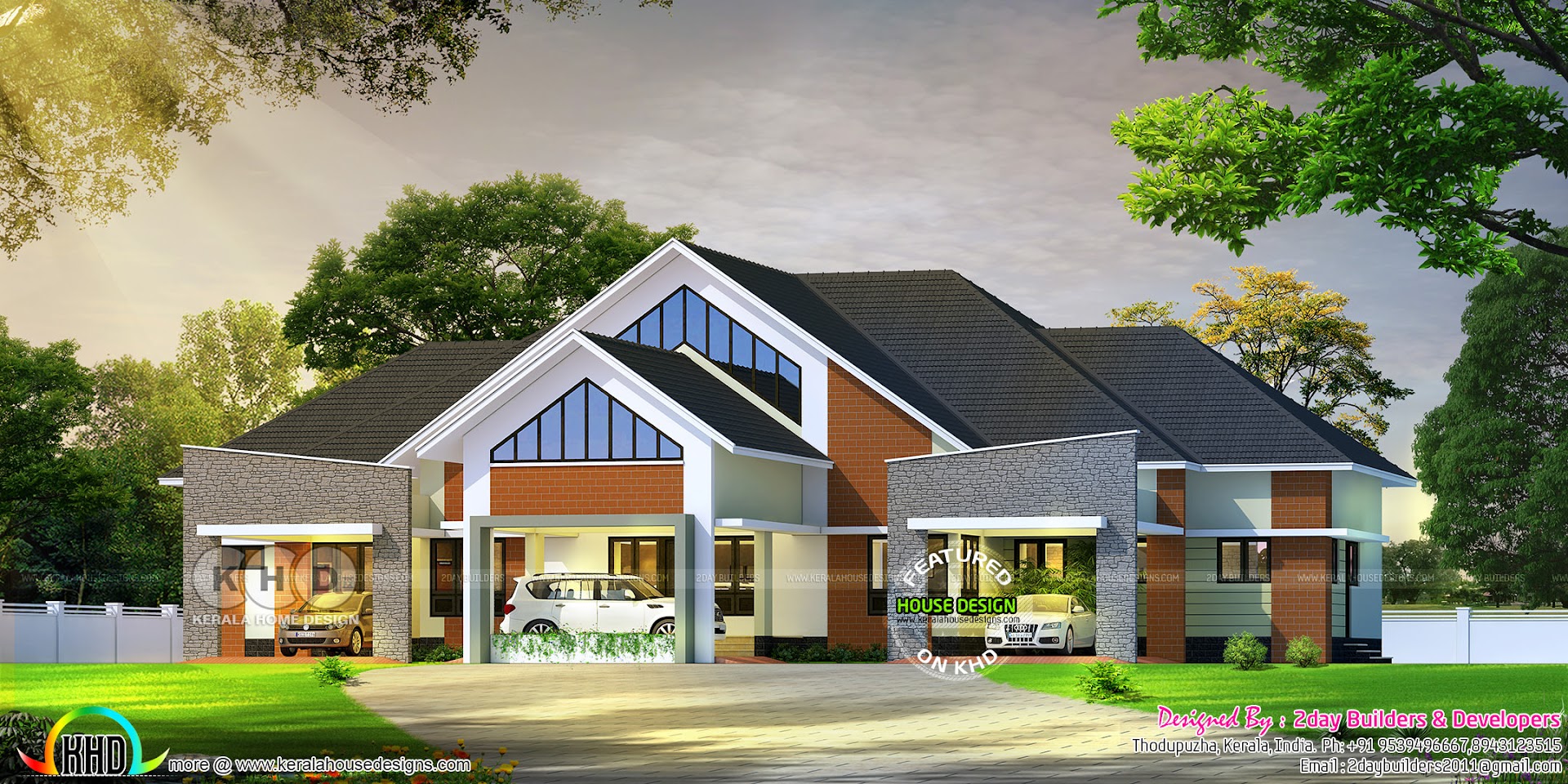 Semi contemporary with colonial touch home - Kerala Home Design and ... Semi contemporary with colonial touch home - Kerala Home Design and ...