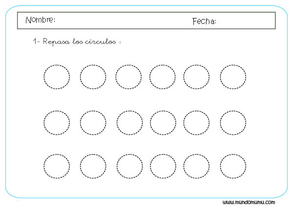 Trabajando en Educación Infantil: 10 fichas para identificar el círculo