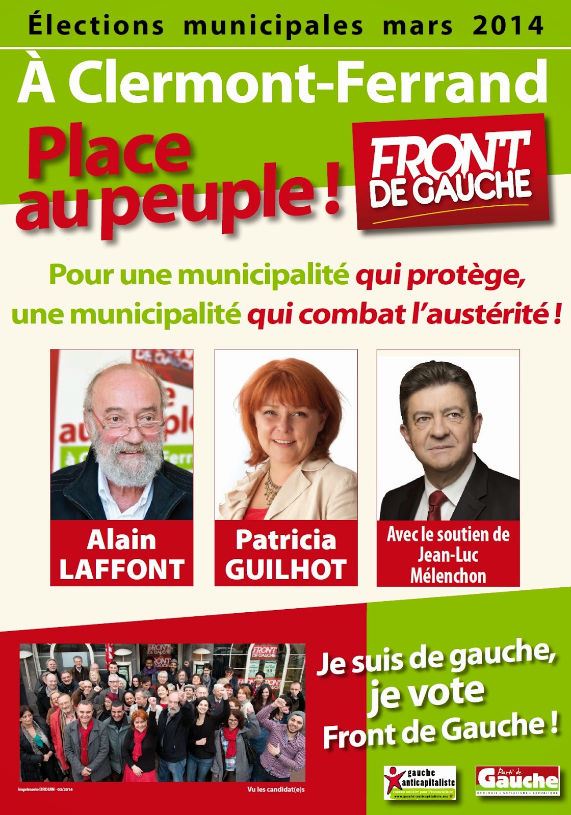 Profession de foi de la liste Front de Gauche "Place au peuple à ...