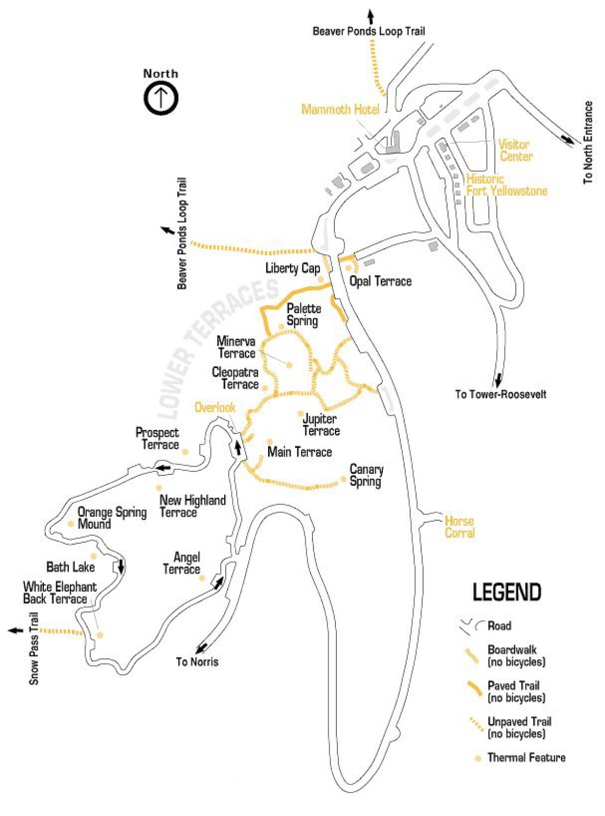 Day Hiking Trails: Photos, maps of Yellowstone National Park’s Mammoth ...