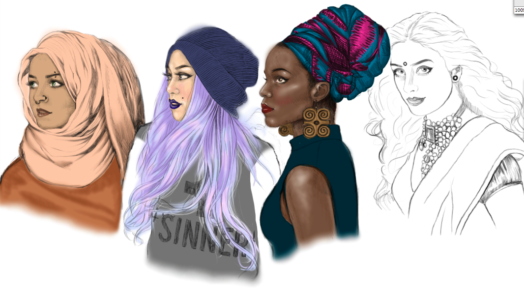 Drew Montgomery Artist: Digital Drawing - Different Colours, Same Cloth