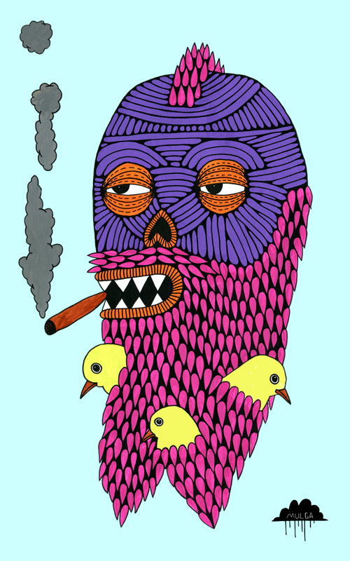 Mulga The Artist: Mr T Bird Beard the Zombie
