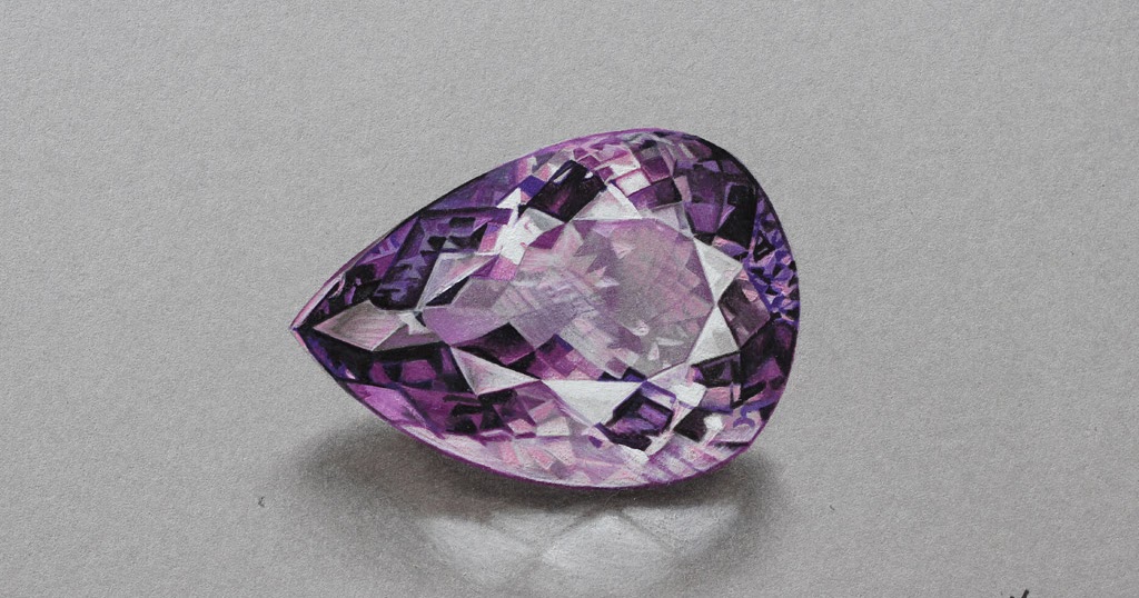 Amethyst gemstone drawing - Marcello Barenghi