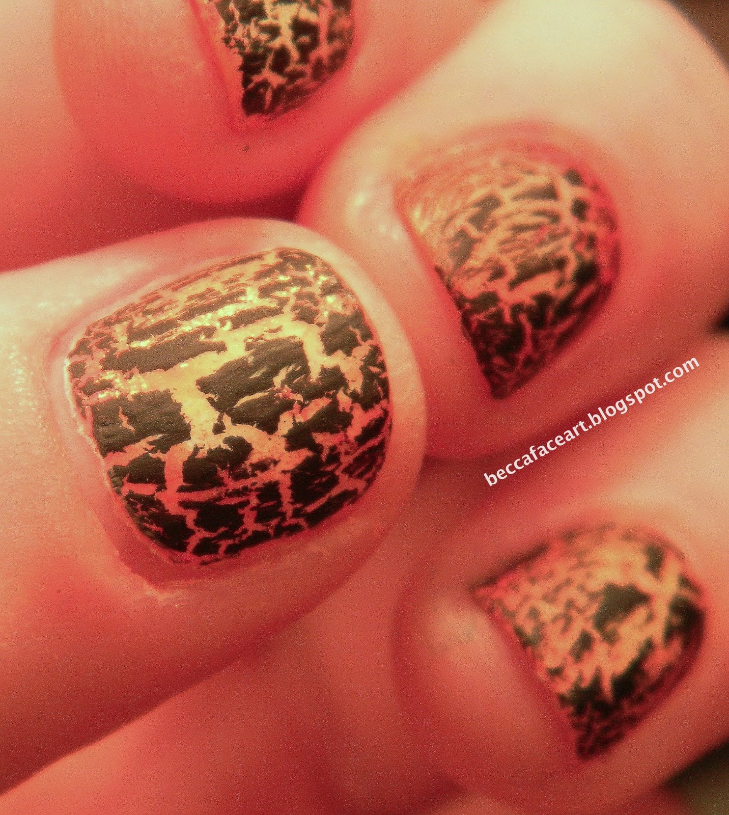 Becca Face Nail Art: Lava Nails