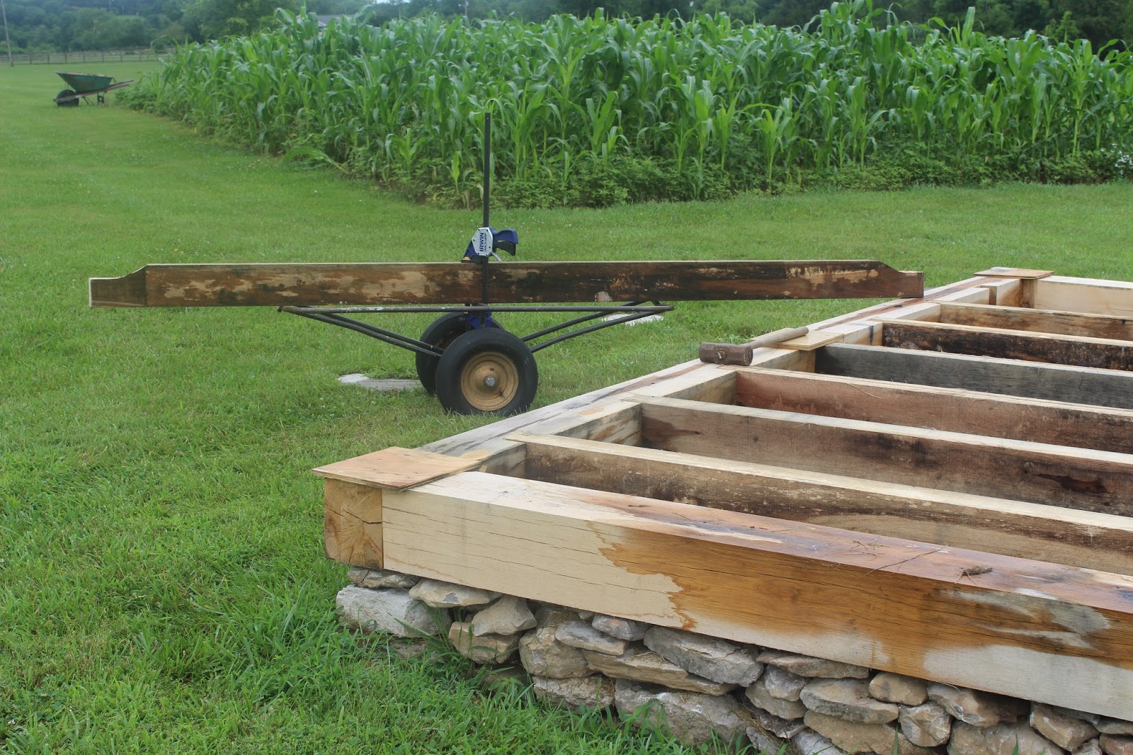 Around the Shop: Timber Frame Shed Foundation