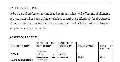 Electrical Engineer with Diploma Fresher Resume Format in Word