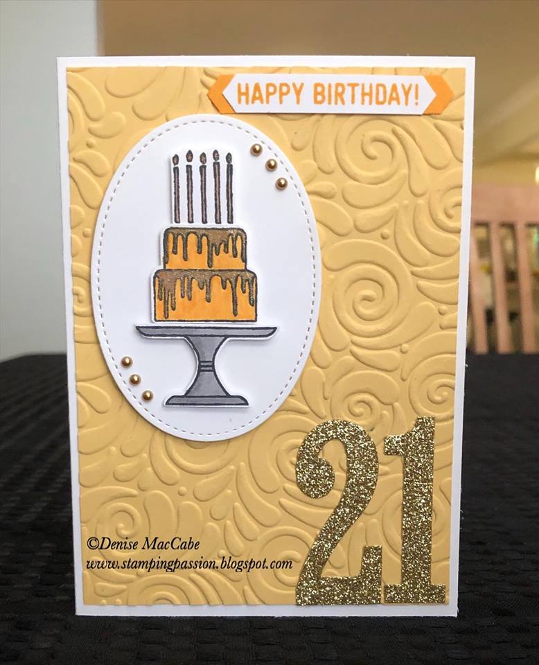 Stamping Passion: Piece of Cake - 21st Birthdayt Card