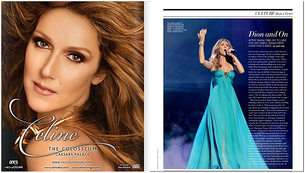 The Power Of Love - Celine Dion: Celine Dion in Vegas Magazine Fall ...