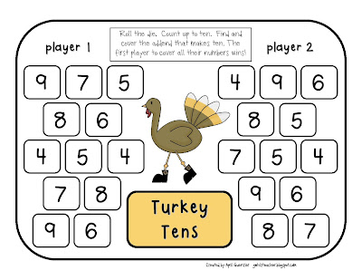 gwhizteacher: Thanksgiving Math Game FREEBIE!