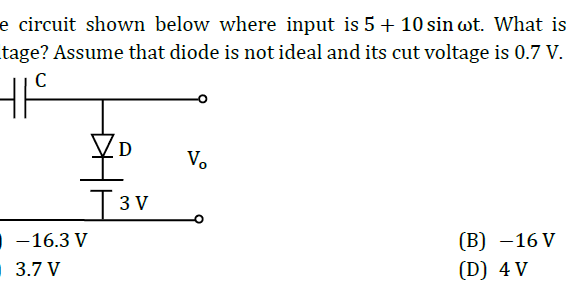 GATE Practice Question | Analog Electronics : Diode Circuits and ...