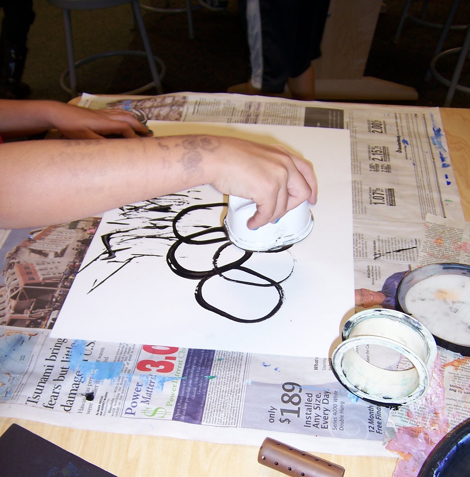 art & ideas that grow: "Tree of Life" Step One: Object Printing