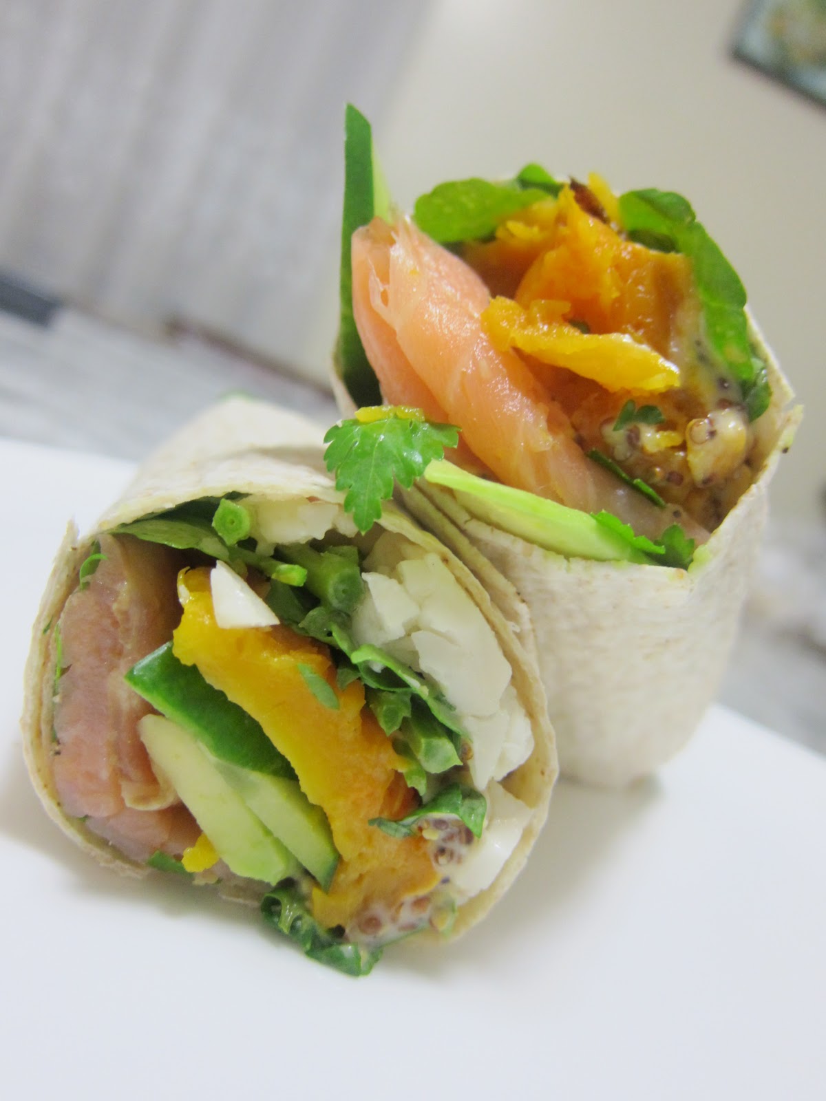 Saucy Thyme: Smoked Salmon, Pumpkin and Avocado Wrap
