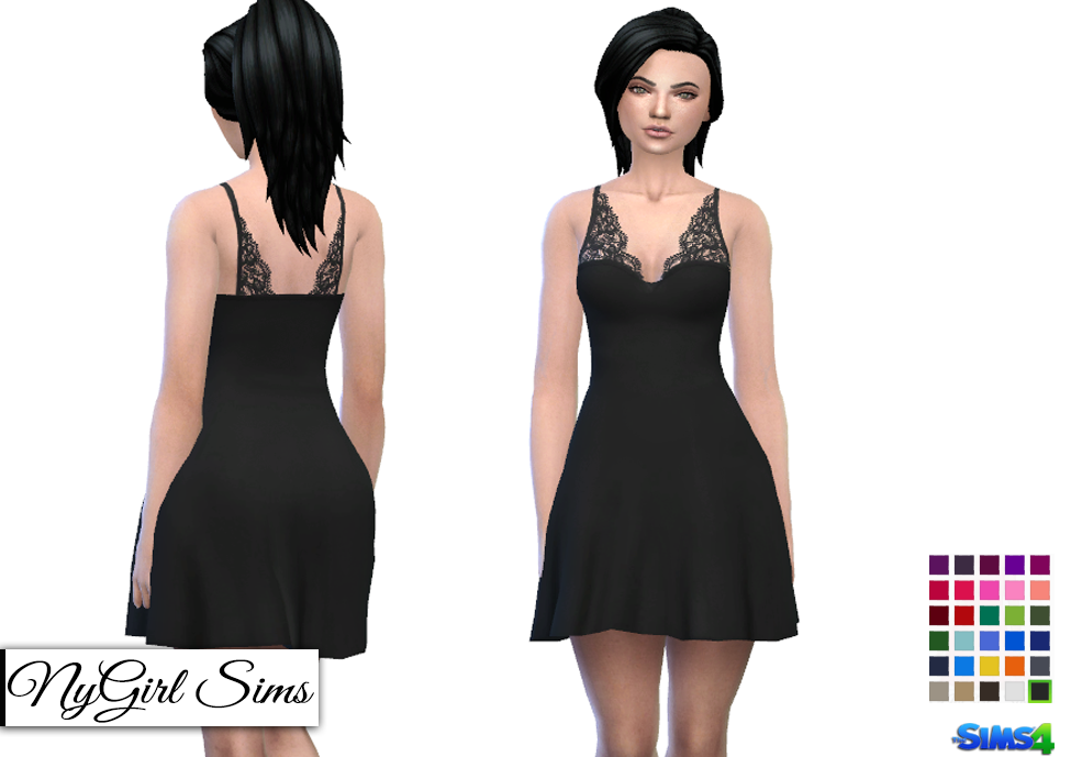 NyGirl Sims 4: Lace Accent Tank Dress