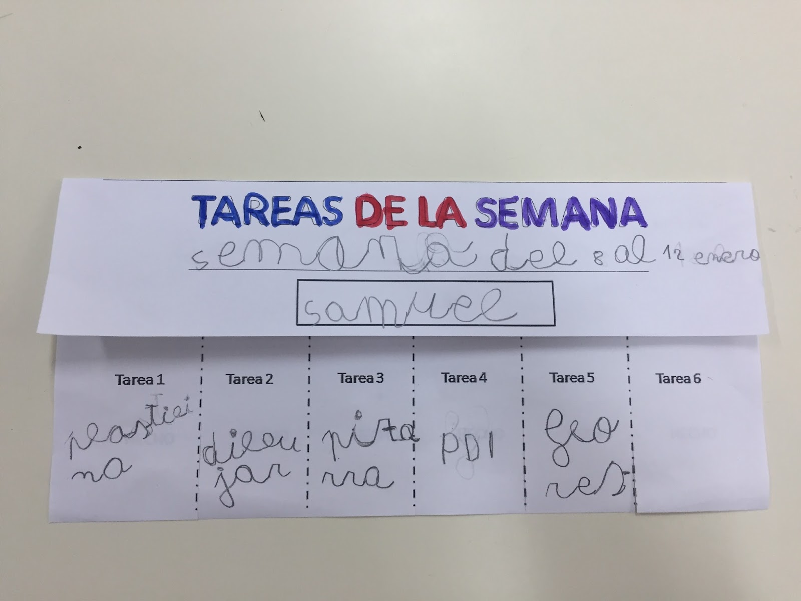 TAREAS DE LA SEMANA
