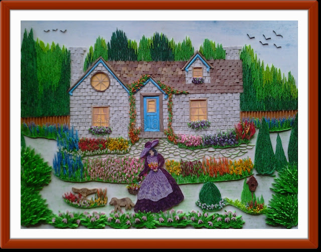 Anastasia (Annie) Wahalatantiri: Quilled Cottage & Garden in Summer