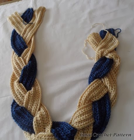 Easy Crochet Pattern: Braided Infinity Scarf