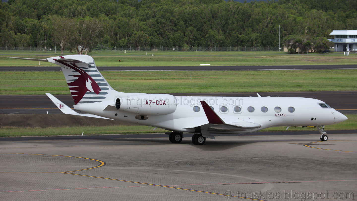 Far North Queensland Skies: Qatar Executive Gulfstream G650 A7-CGA arrives