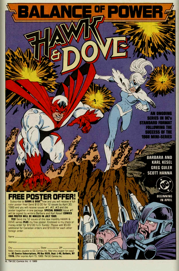 DC in the 80s: 1989 Hawk & Dove v3 ongoing series